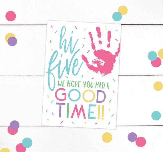 Hi Five Favor Tag Thank You Tags High Five Party Tags - Etsy