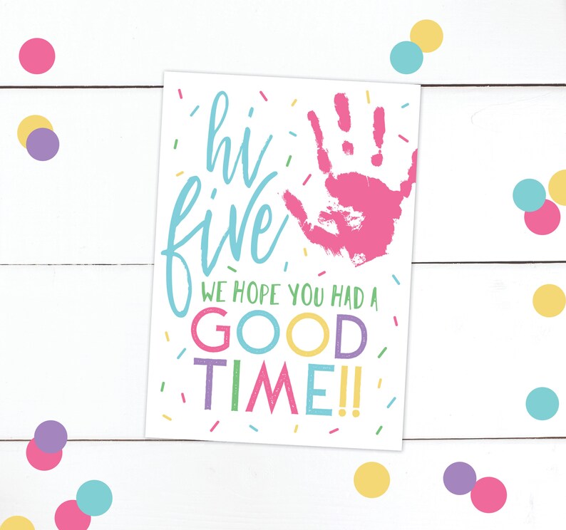 Hi Five Favor Tag Thank You Tags High Five Party Tags - Etsy