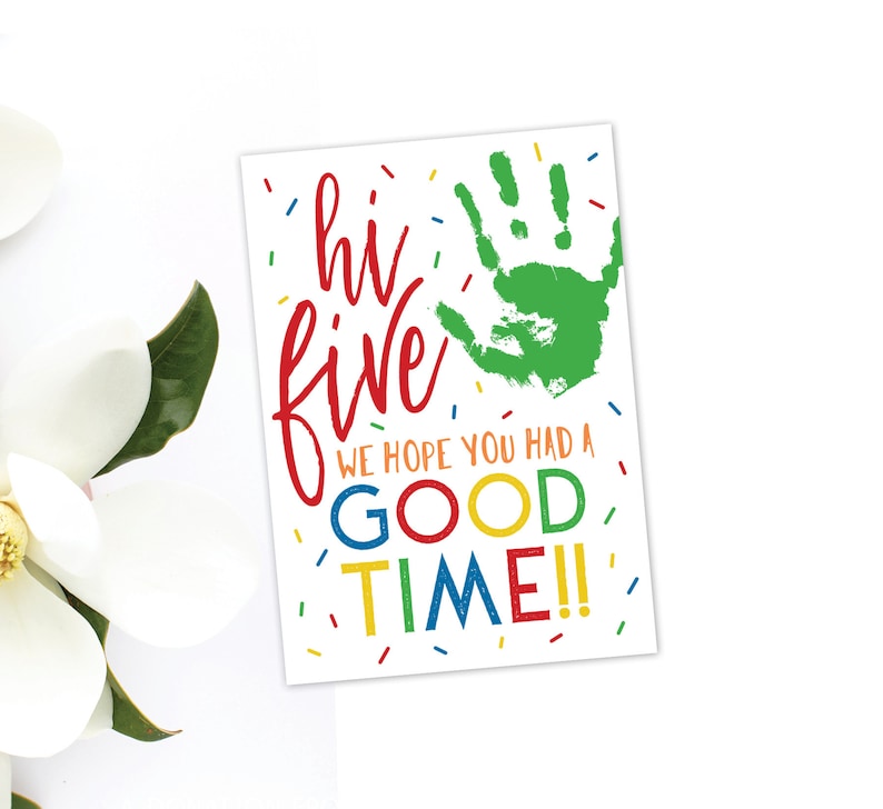 Hi Five Birthday Favor Tag High Five Party Tags Thank You - Etsy