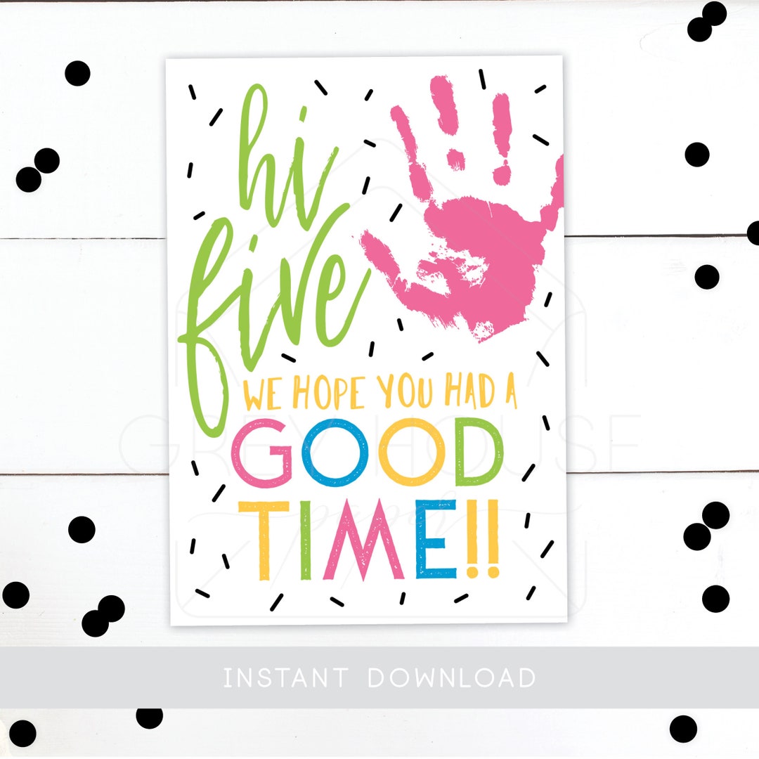 Hi Five Favor Tag · Thank You Tags · High Five Party Tags · Birthday ...