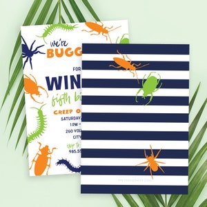 Bug Birthday Invitation · Bug Party · Modern Bug Invitation · Printed ...