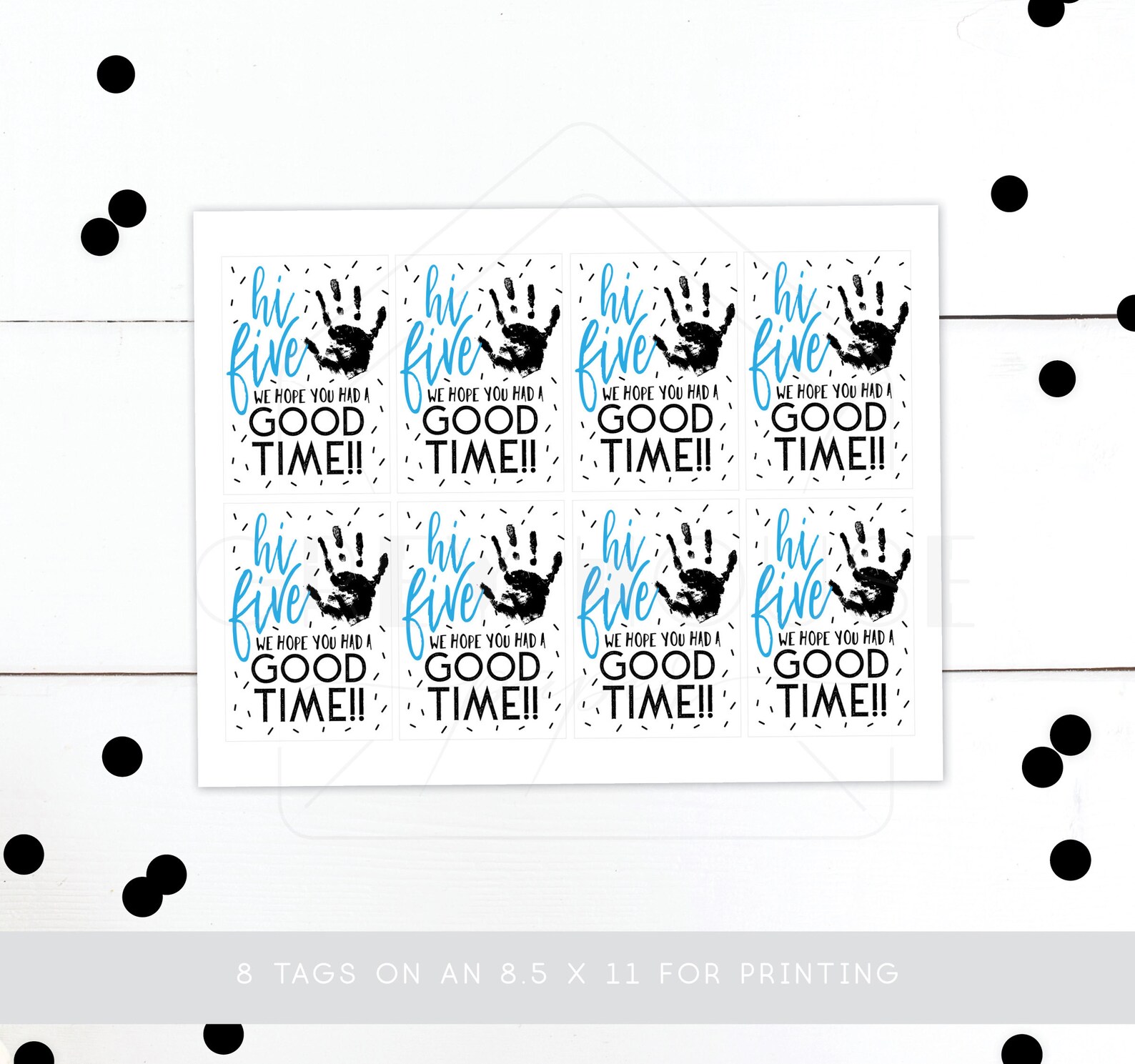 Hi Five Favor Tag · Thank You Tags · High Five Party Tags · Black ...