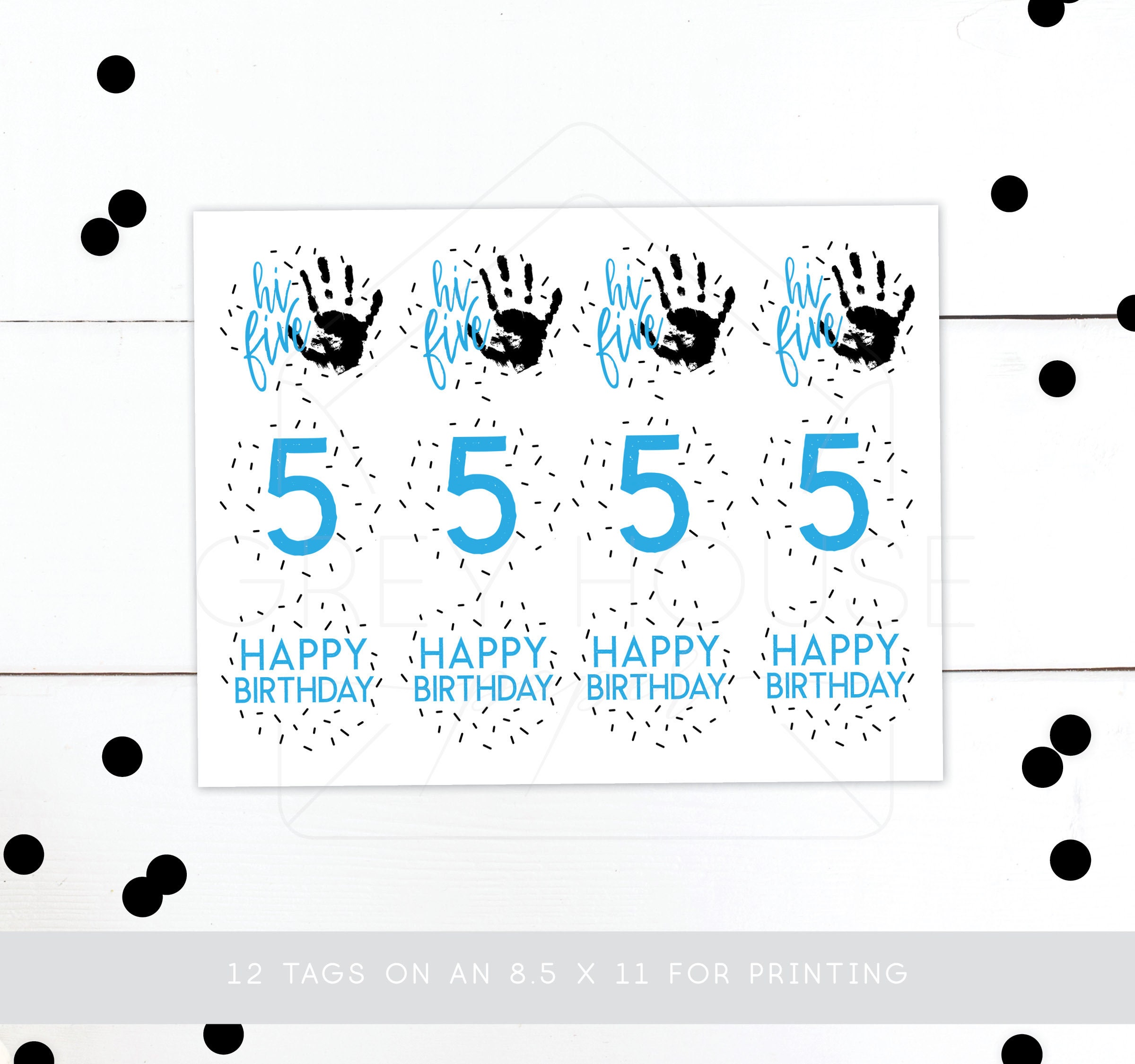 Hi Five Birthday Party Cupcake Toppers Party Printables | Etsy