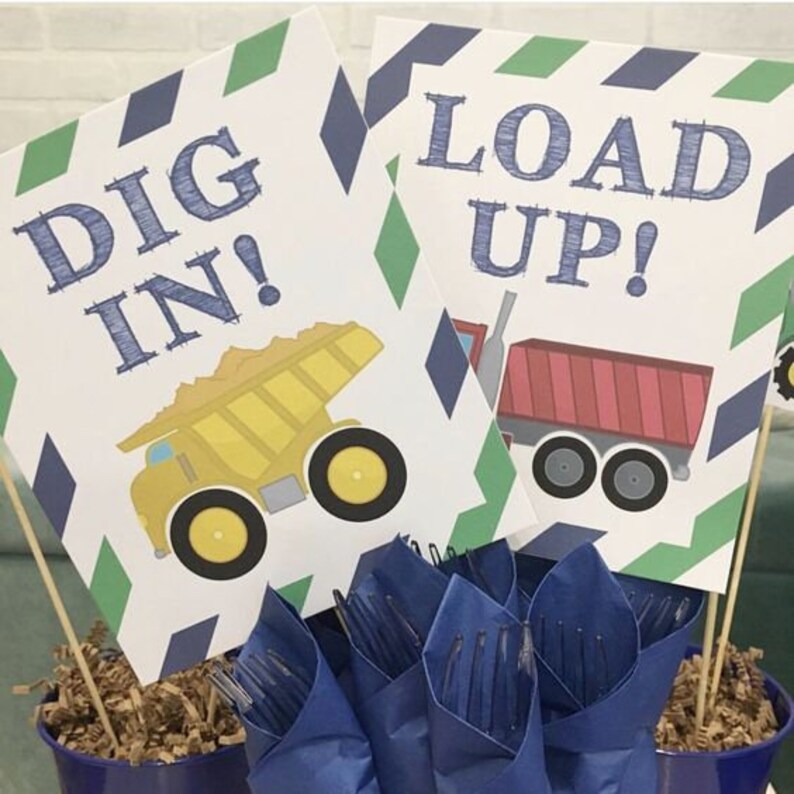 Construction Birthday Decor · Truck Party · Food Signs · Instant ...