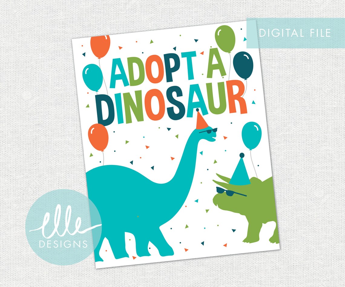 Dino Party Signs Dinosaur Pool Party Modern Dinosaur Boy | Etsy