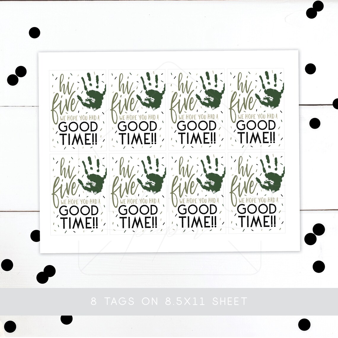 Hi Five Favor Tag Thank You Tags High Five Party Tags - Etsy