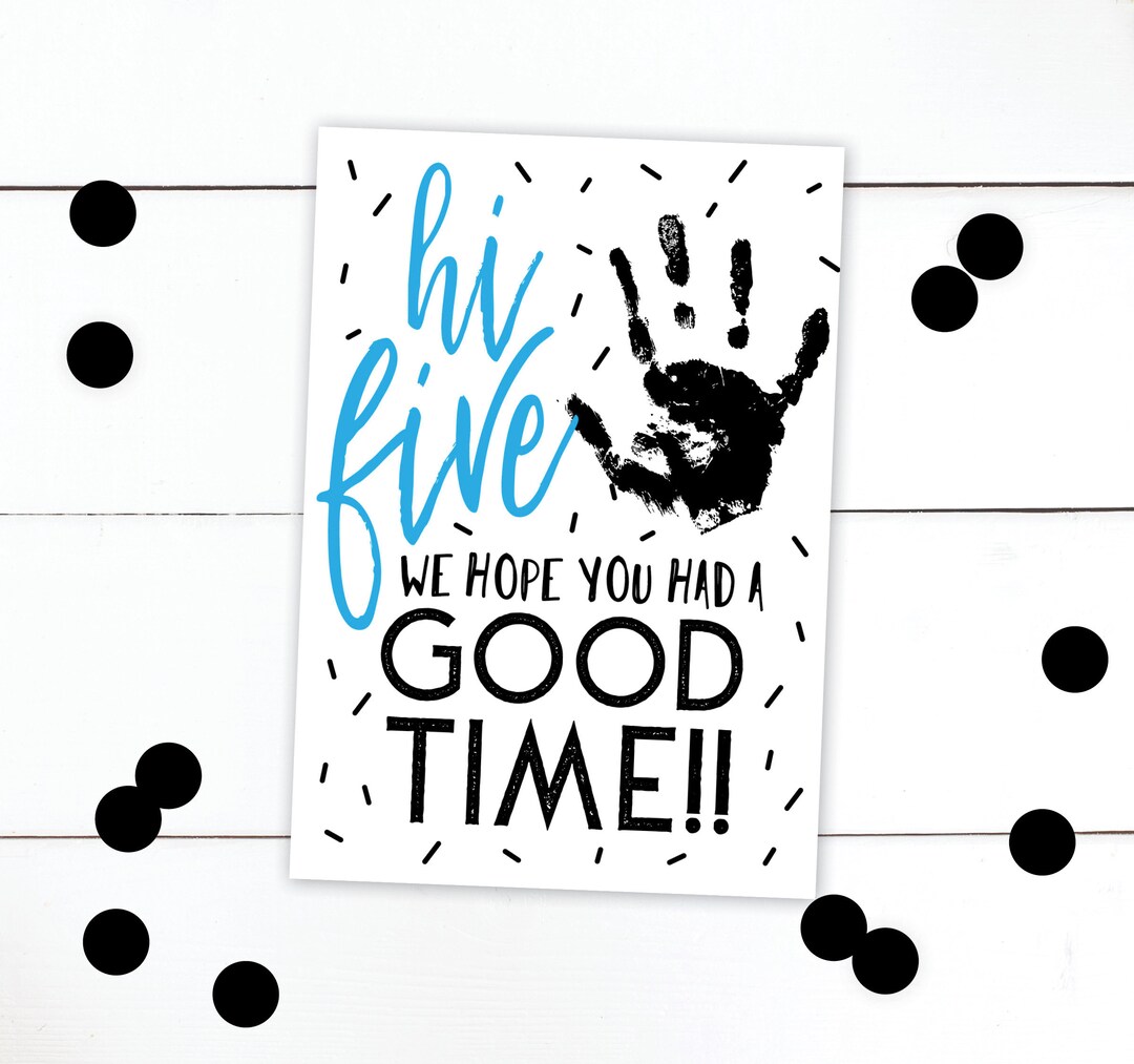 Hi Five Favor Tag · Thank You Tags · High Five Party Tags · Black ...