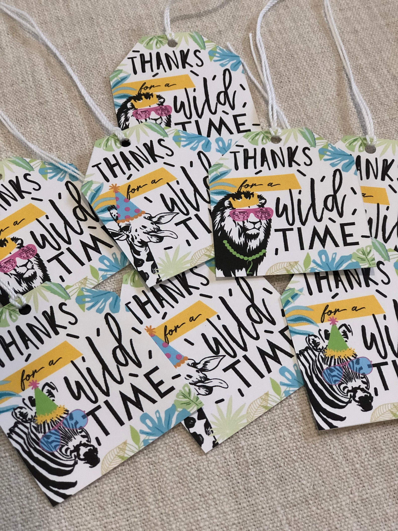 Party Animal Birthday Favor Tags Party Printables Jungle | Etsy
