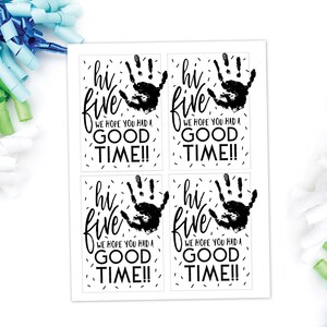 Hi Five Favor Tag · Thank You Tags · High Five Party Tags · Black ...