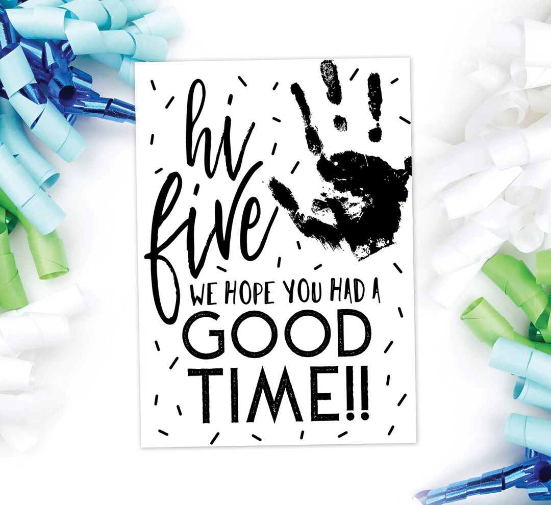 Hi Five Favor Tag · Thank You Tags · High Five Party Tags · Black ...