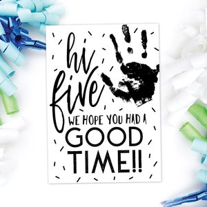 Hi Five Favor Tag · Thank You Tags · High Five Party Tags · Black ...