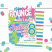 Bounce Birthday Bash Invitation Modern Party Jump Invite Hand Colorful ...