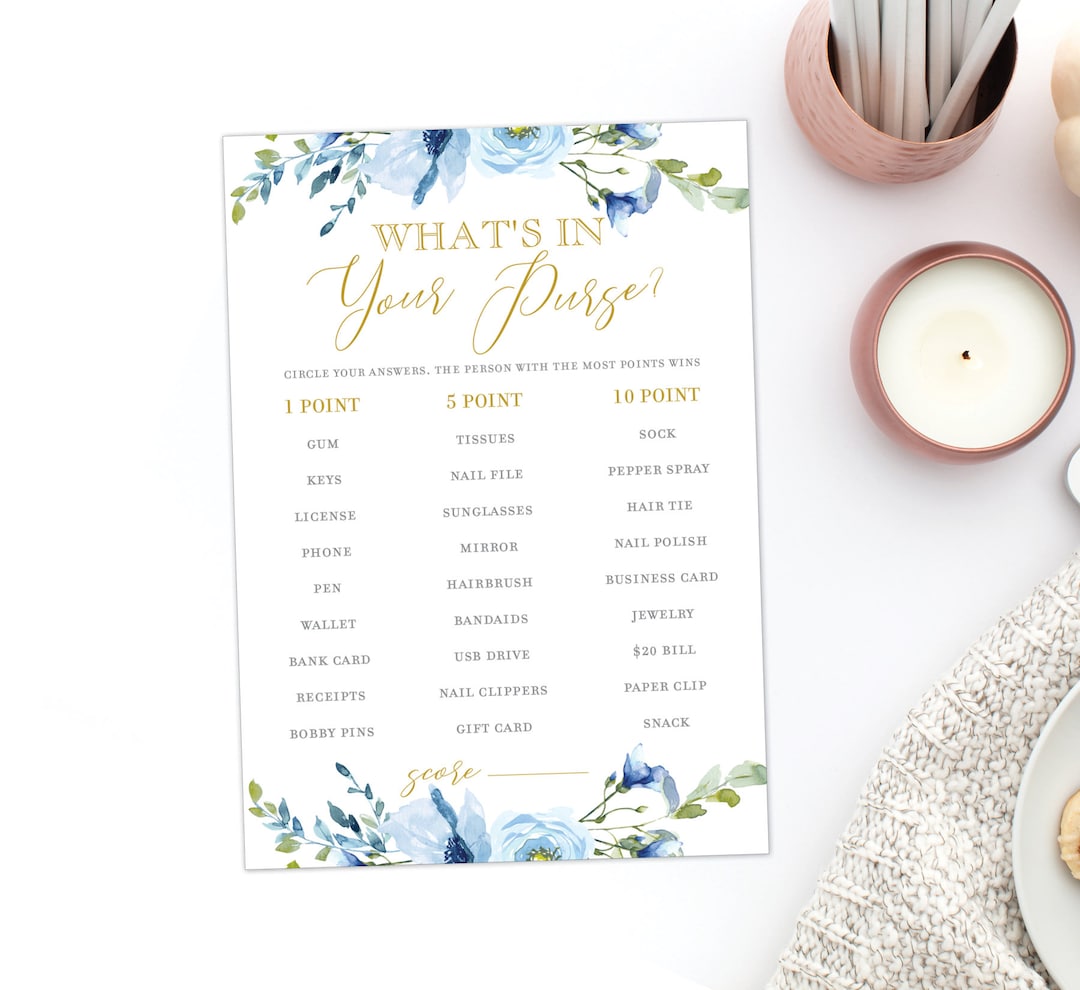 What's in Your Purse Baby Shower Game · Boy Baby Shower Game · Digital ...