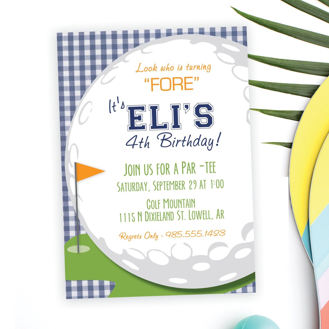 Golf Invite Golf Party Fore Invitation Printed Cards or | Etsy