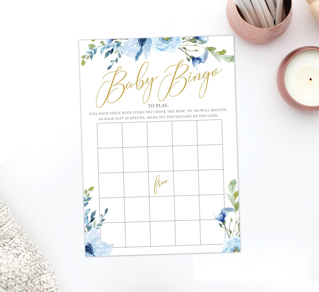 Baby Shower Bingo Card · Boy Baby Shower Game · Digital or Printed ...