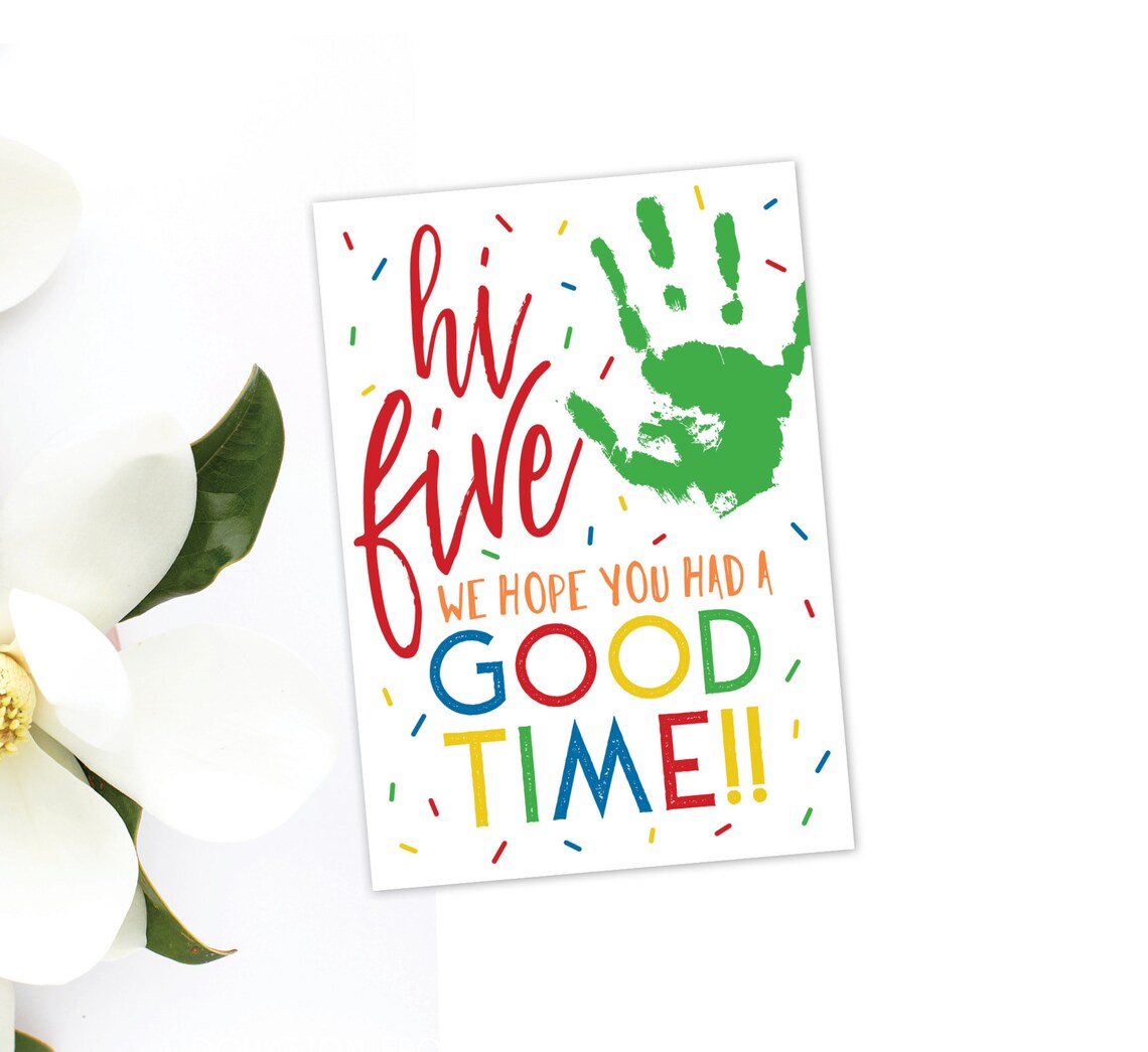 Hi Five Favor Tag Thank You Tags High Five Party Tags - Etsy