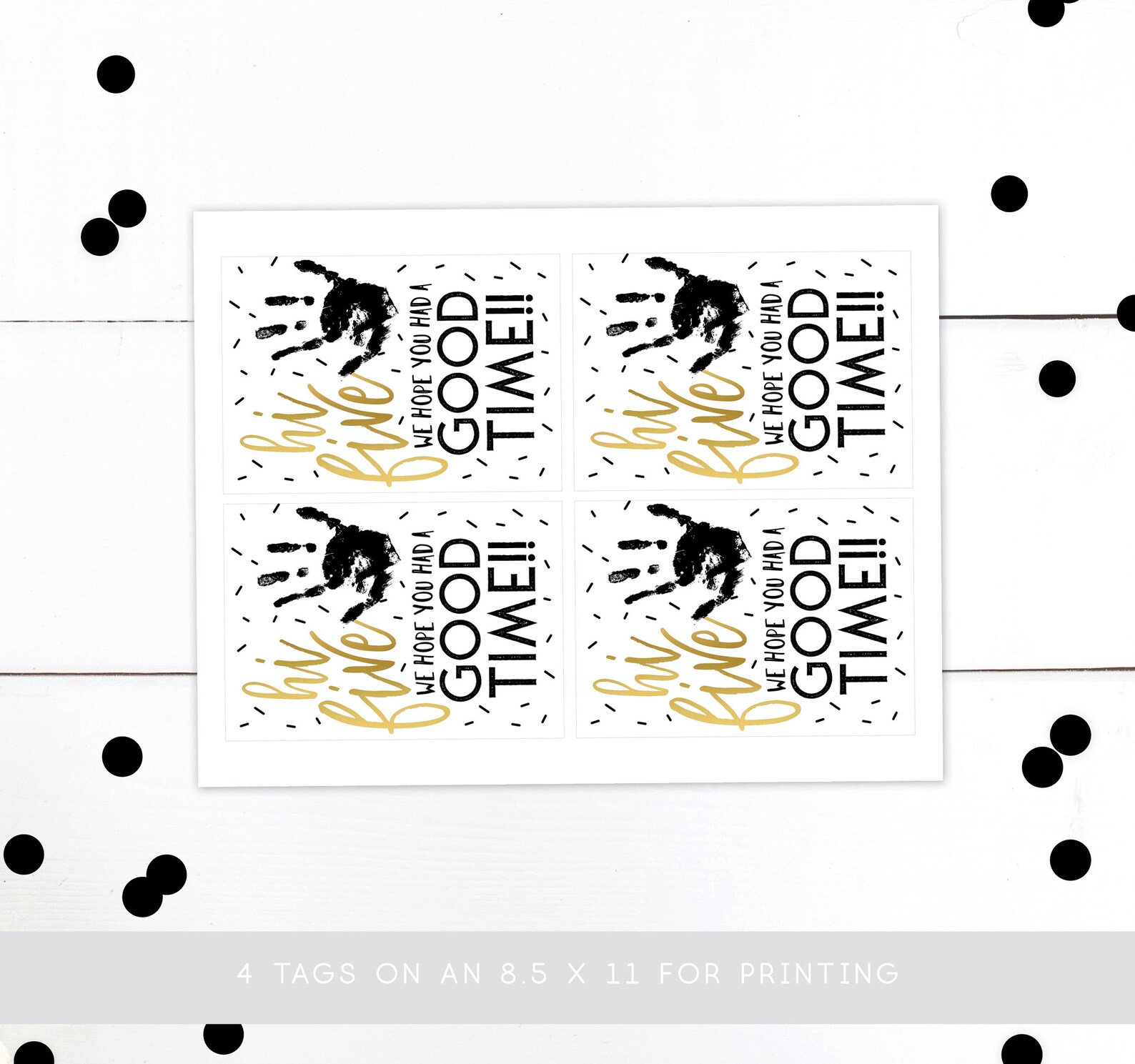Hi Five Favor Tag · Thank You Tags · High Five Party Tags · Black ...