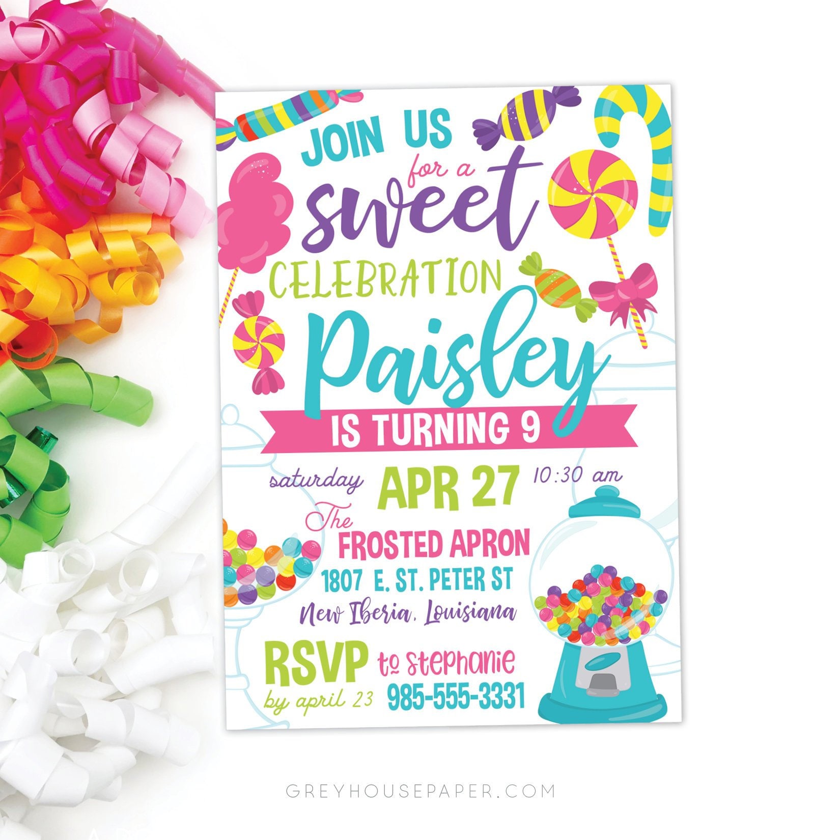 Candy Party Invitations
