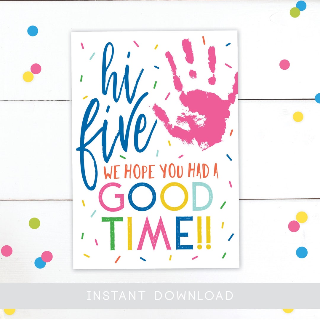 Hi Five Favor Tag · Thank You Tags · High Five Party Tags · Birthday ...
