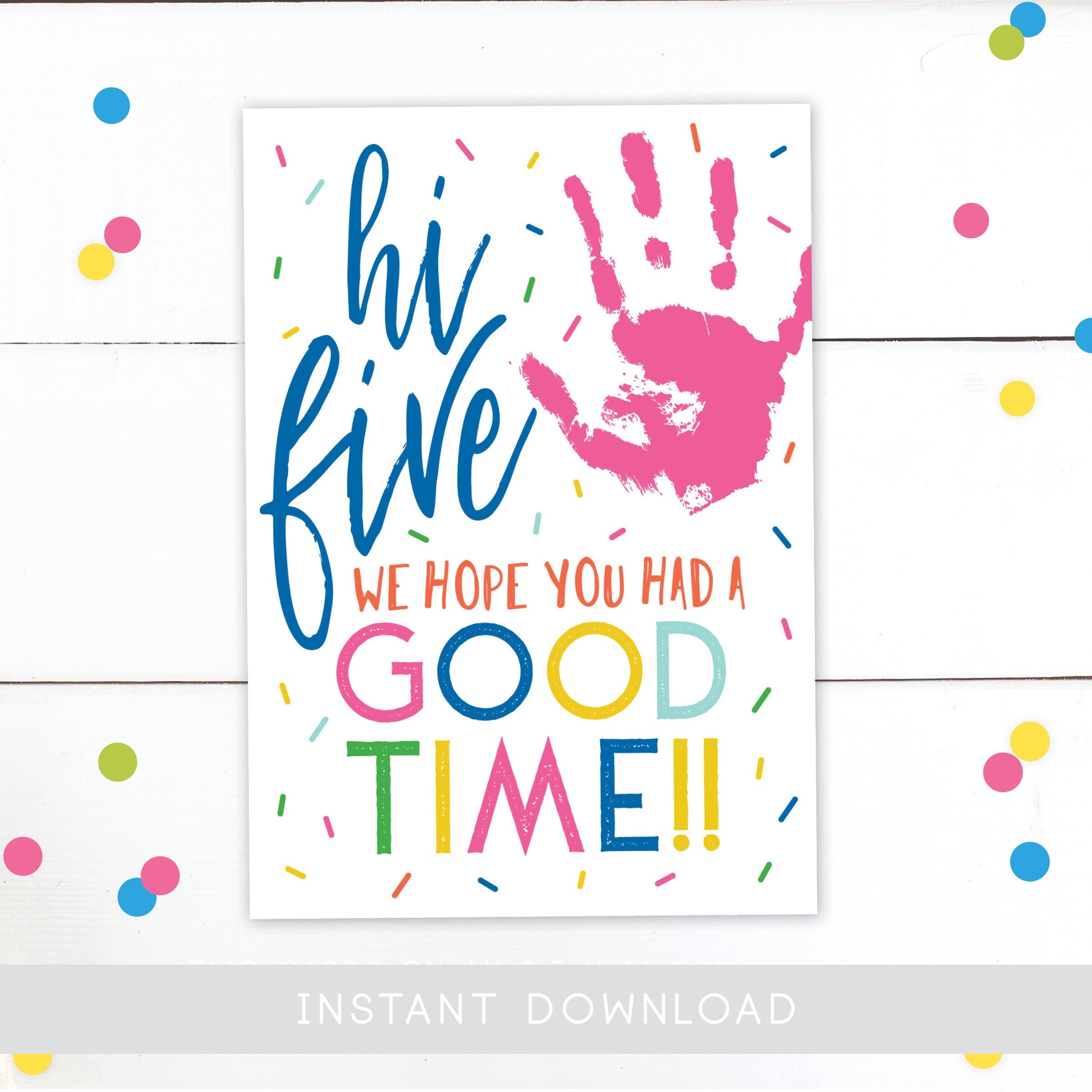 Hi Five Favor Tag · Thank You Tags · High Five Party Tags · Birthday ...