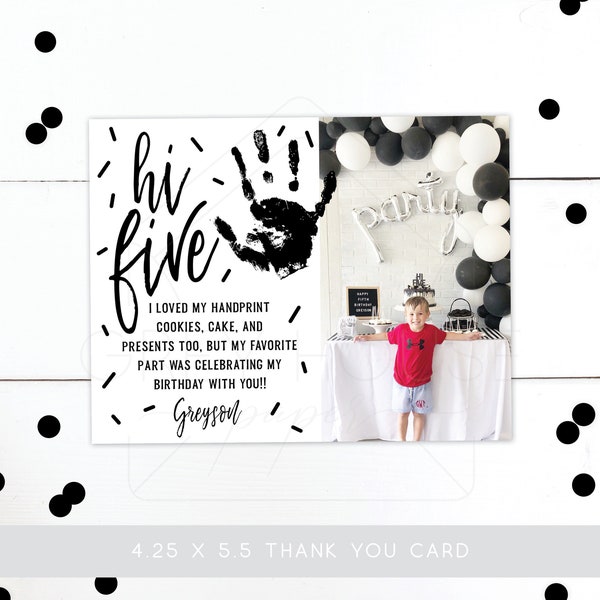 Hi Five Thank You Card - Etsy