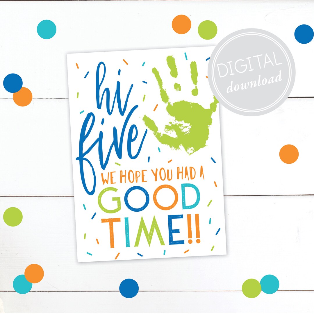 Hi Five Favor Tag · Thank You Tags · High Five Party Tags · Birthday ...