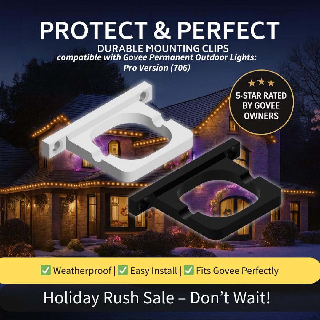 Govee Pro (H706) Permanent Outdoor Lights Clips Mounting Bracket – 8mm ...