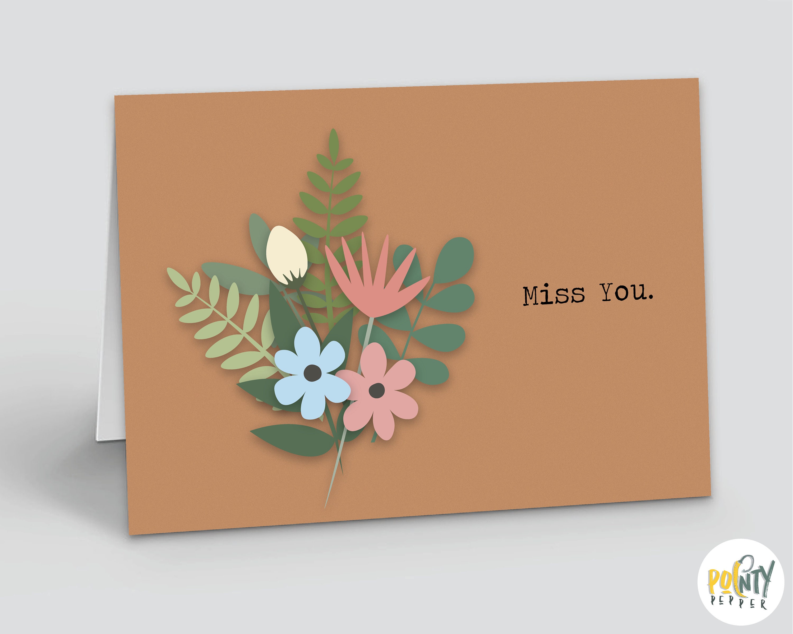 Simple Miss You Card and Envelope Template | Papercut SVG Card Cut File ...