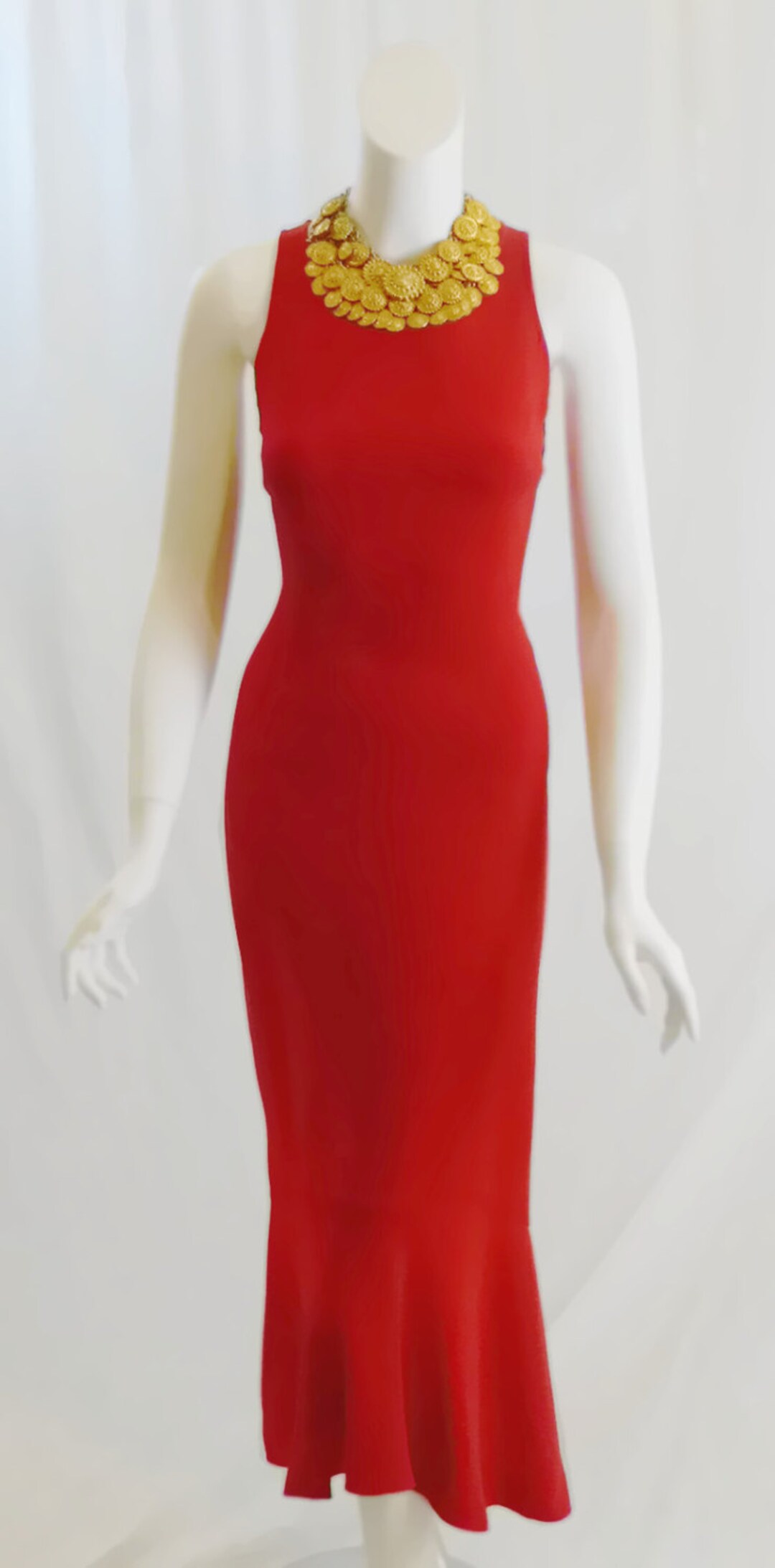Vintage GIANNI VERSACE Red Body Scuplting Dress Circa Early 90's - Etsy
