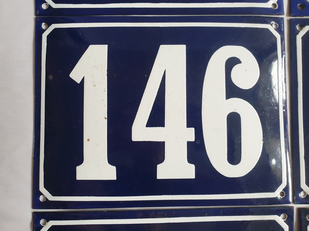 French House Numbers Plate for House or Door Number Blue White, Vintage ...
