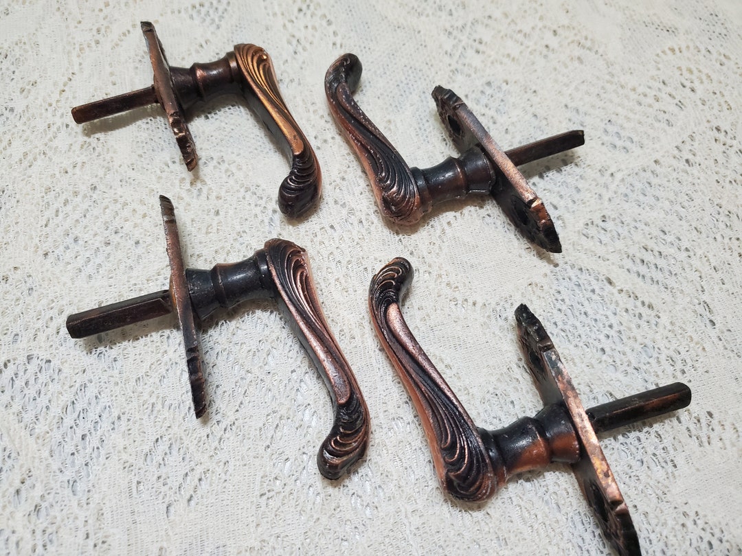 Vintage Window Latches Cabinet Door Latch Lever Handles, Art Nouveau ...