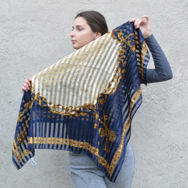 Navy Blue Scarf - Etsy