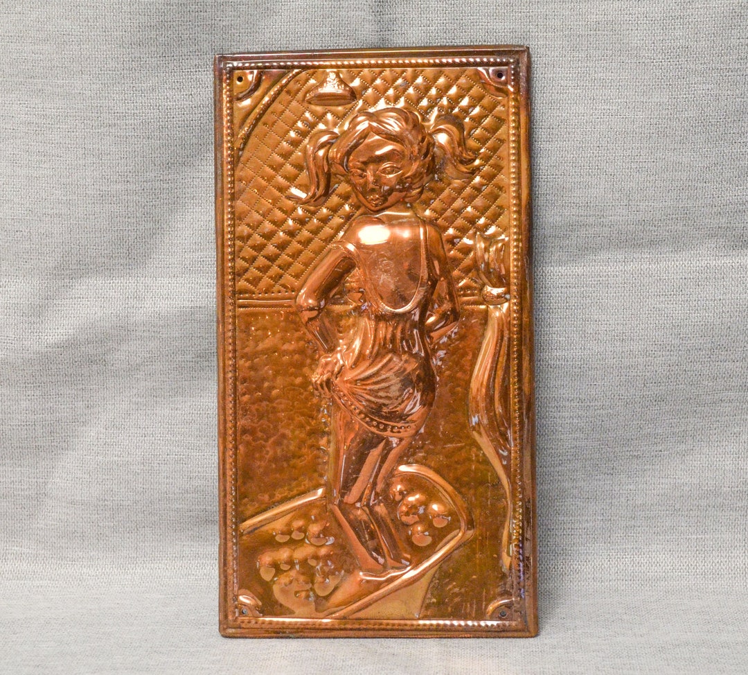 Vintage Metal Girl Bathroom Sign Wall Hanging Plaque Embossing Plate ...