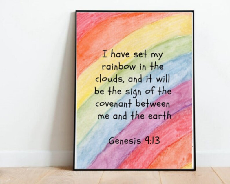 Genesis 9:13. God's Rainbow. God's Promise. Christian Wall Art. Sunday ...