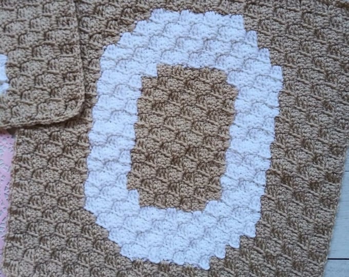 C2C Crochet Pattern, 18" C2C Alphabet Square, 18" Afghan Square ...