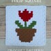 C2C Crochet Pattern, C2C Potted Tulip Square, Crochet Decor Pattern ...