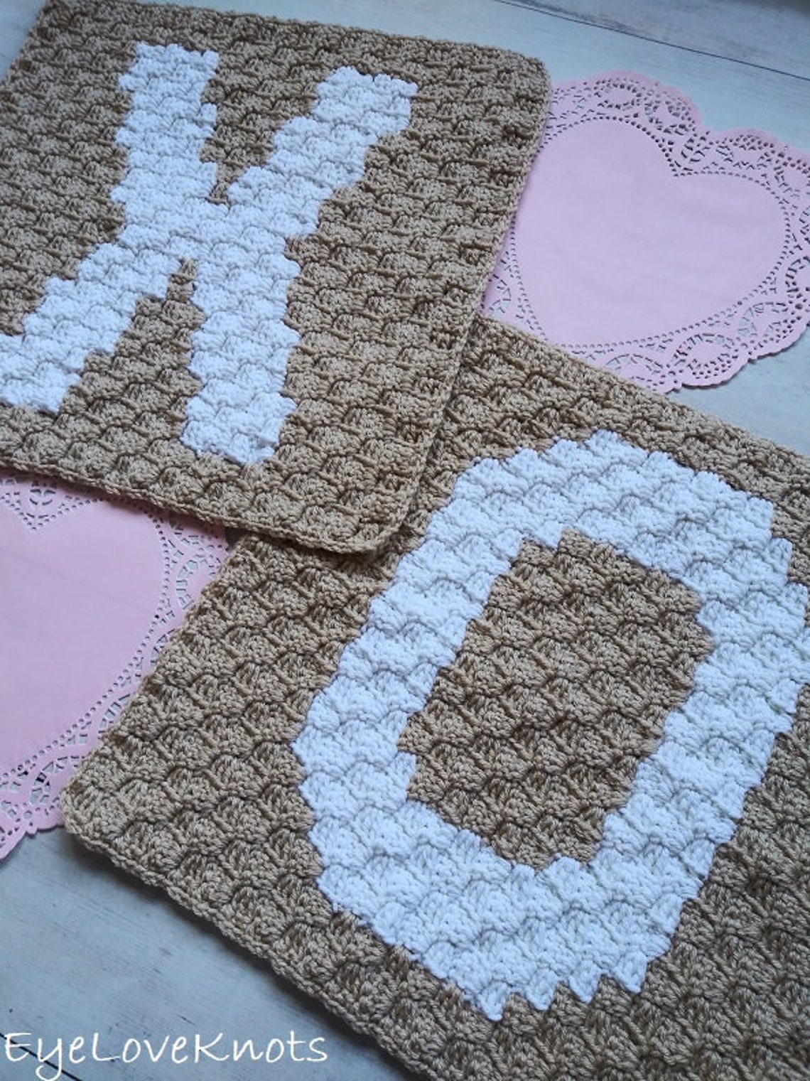 C2C Crochet Pattern, 18" C2C Alphabet Square, 18" Afghan Square ...