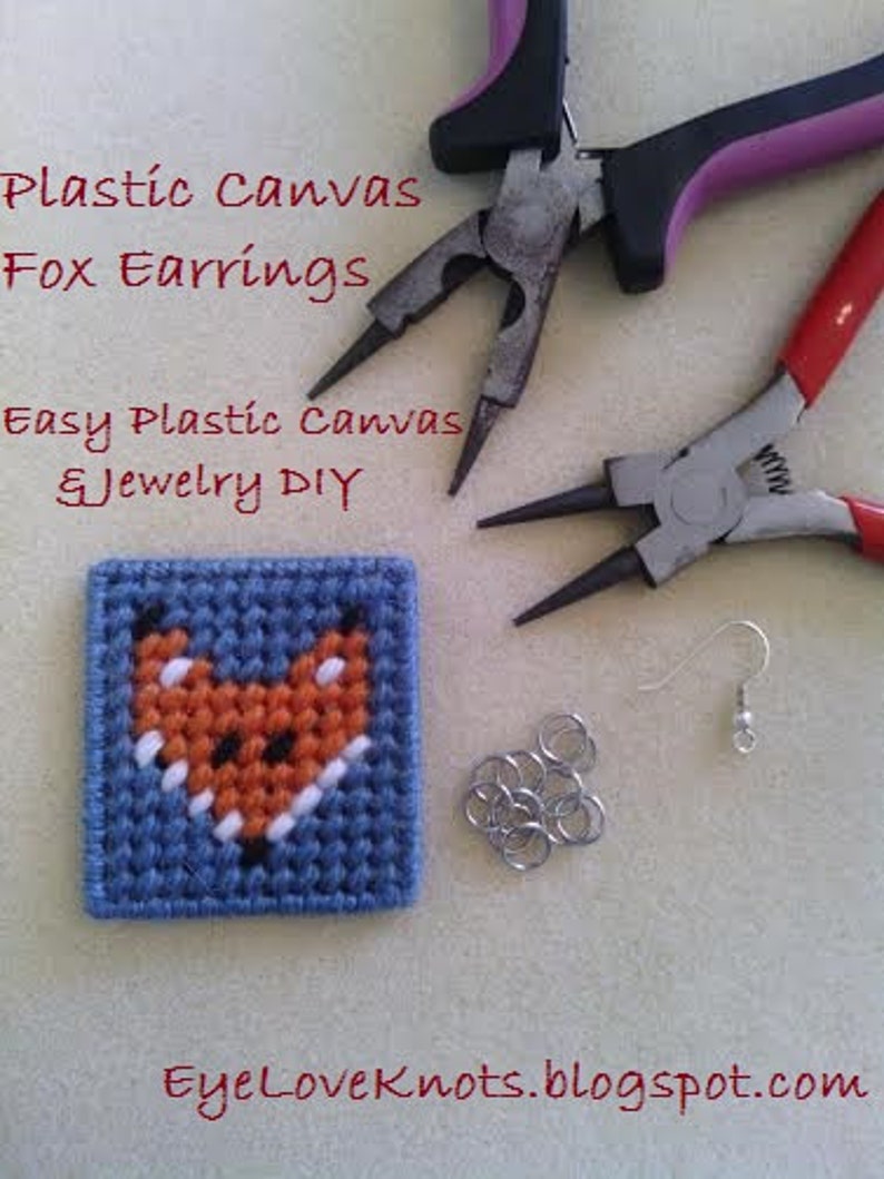 PATTERN for Jewelry DIY & Plastic Canvas Pattern - Plastic Canvas Fox ...