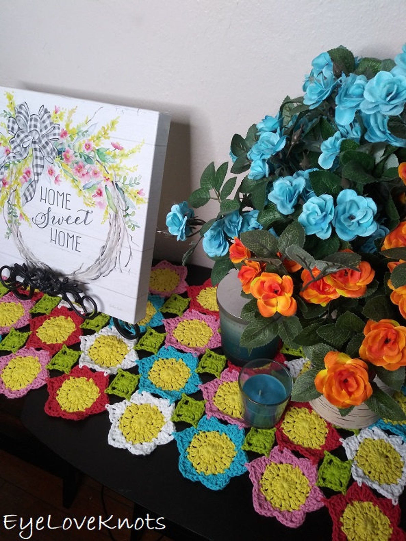 Table Runner Crochet Pattern, Spring Floral Table Runner, Delilah Table ...