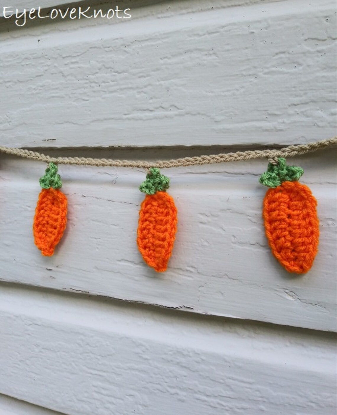 CROCHET PATTERN - Super Easy Carrot Bunting, Carrot Banner, Carrot ...