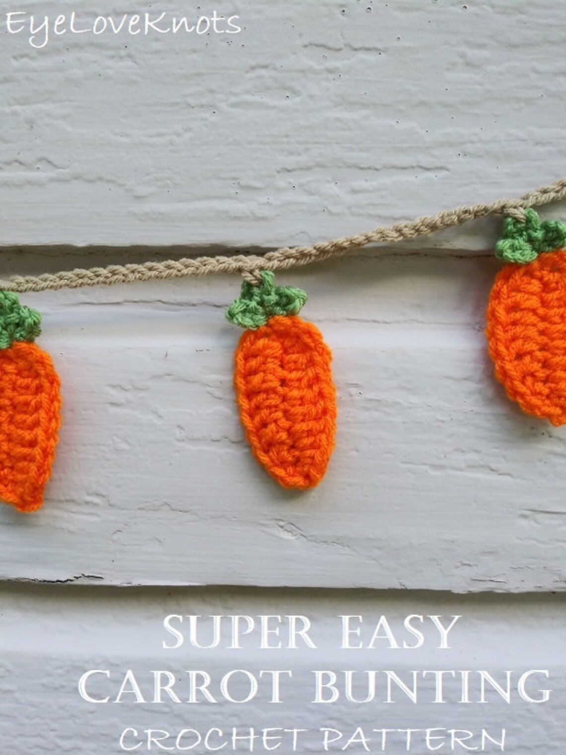 CROCHET PATTERN - Super Easy Carrot Bunting, Carrot Banner, Carrot ...