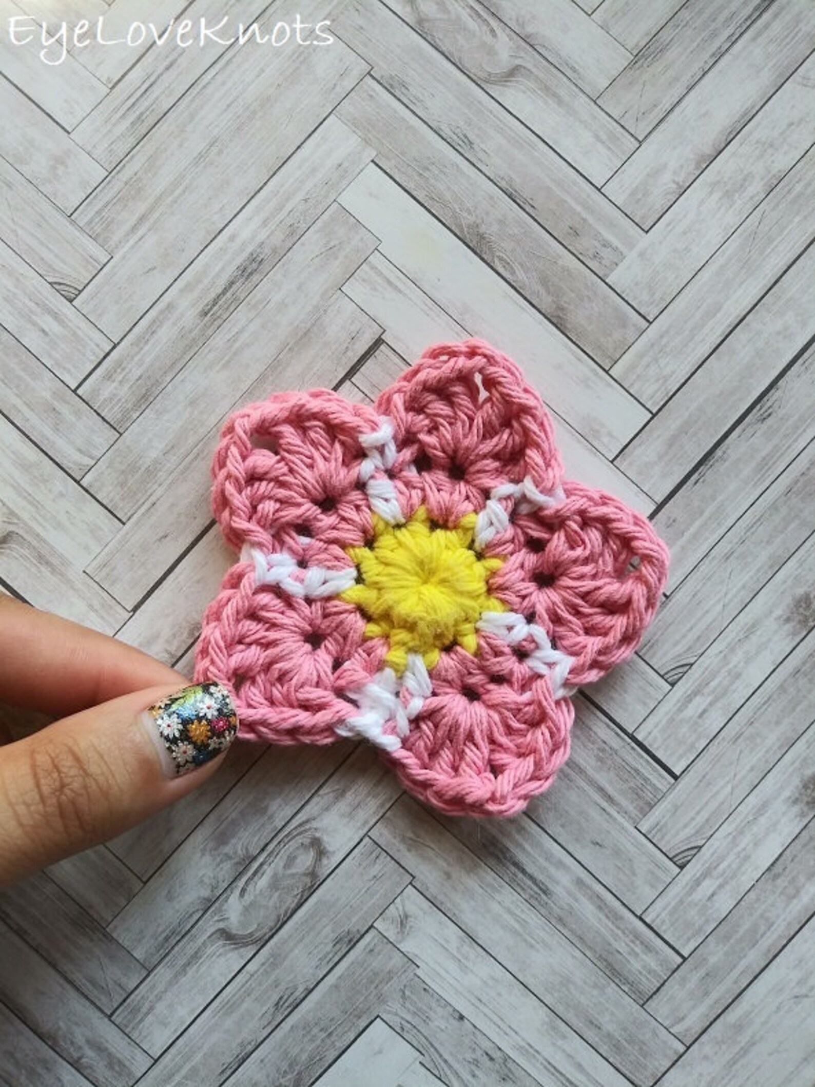 Flower Crochet Pattern Forget Me Not Applique Spring Crochet - Etsy