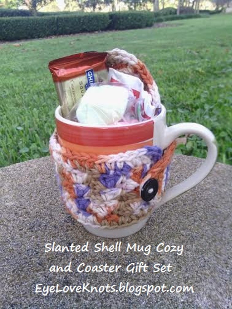 CROCHET PATTERN Slanted Shell Coasters Easy Crochet - Etsy