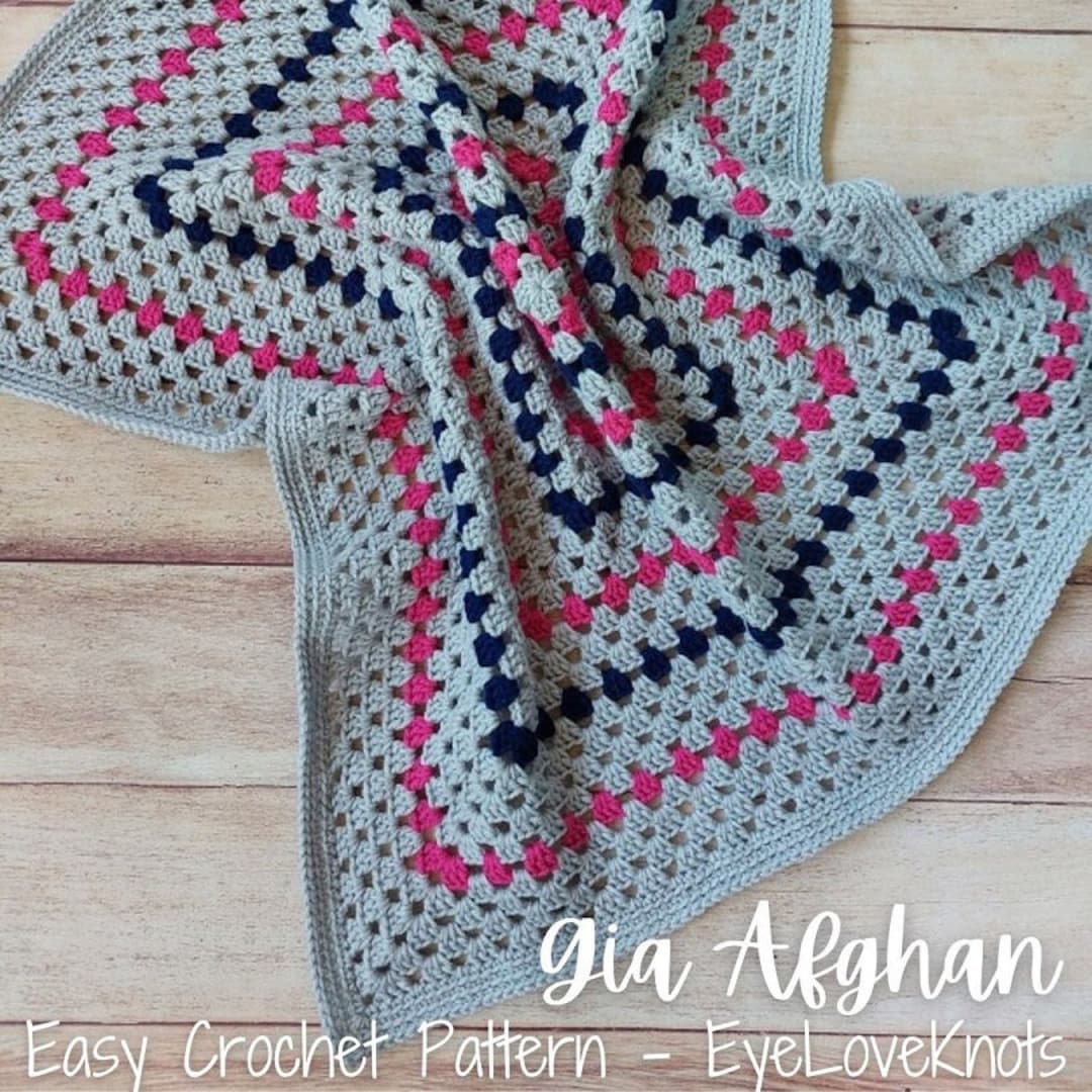 Easy Granny Square Afghan Crochet Pattern, Easy Granny Square Blanket ...