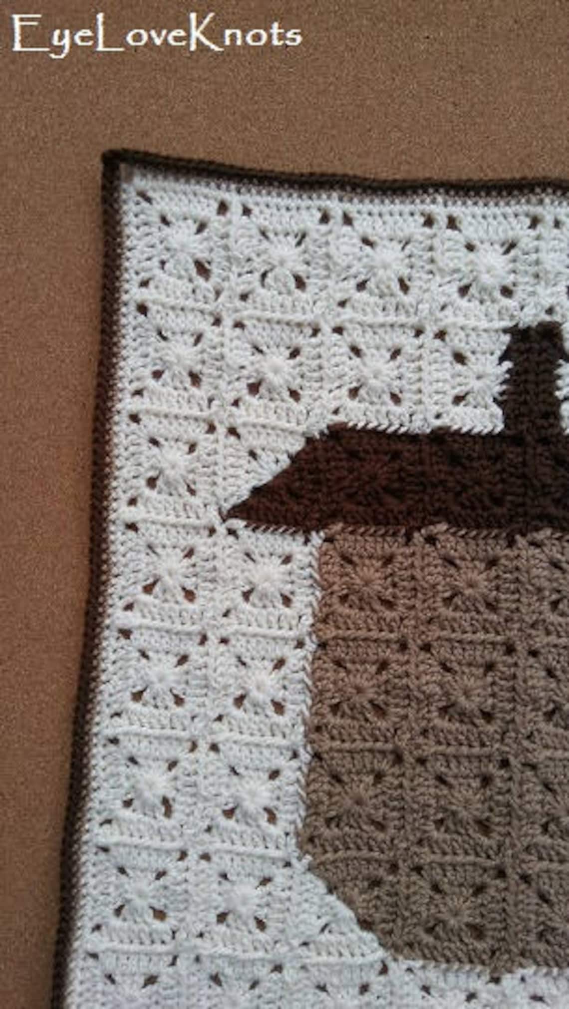 CROCHET PATTERN - Acorn Square Pixel Art, Granny Square Fall Decor ...