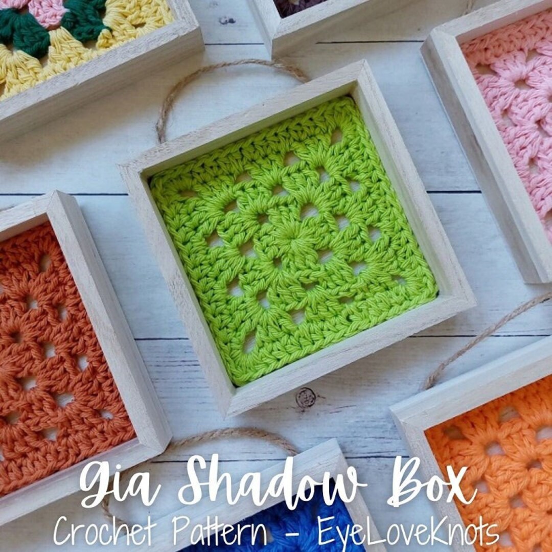 Easy Granny Square Wall Hanging Crochet Pattern, Gia Shadow Box Crochet ...