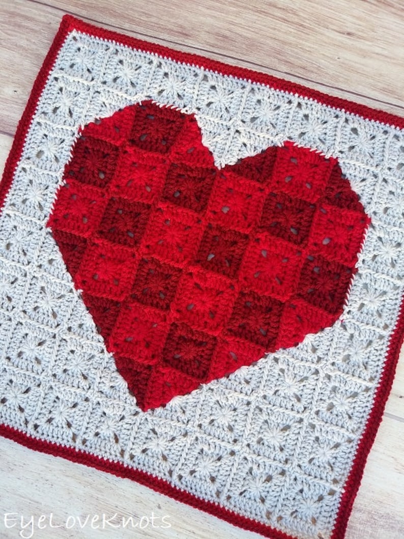 Valentines Crochet Pattern Pixel Art Crochet Pattern Heart - Etsy