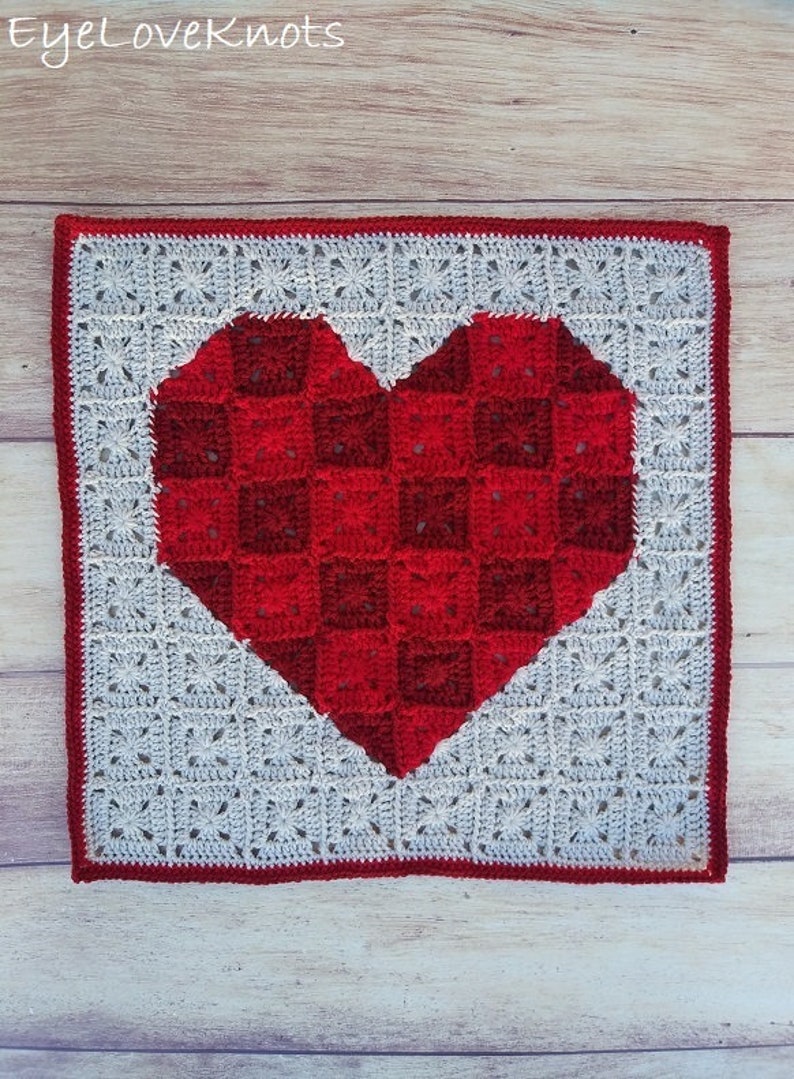 Valentines Crochet Pattern Pixel Art Crochet Pattern Heart - Etsy