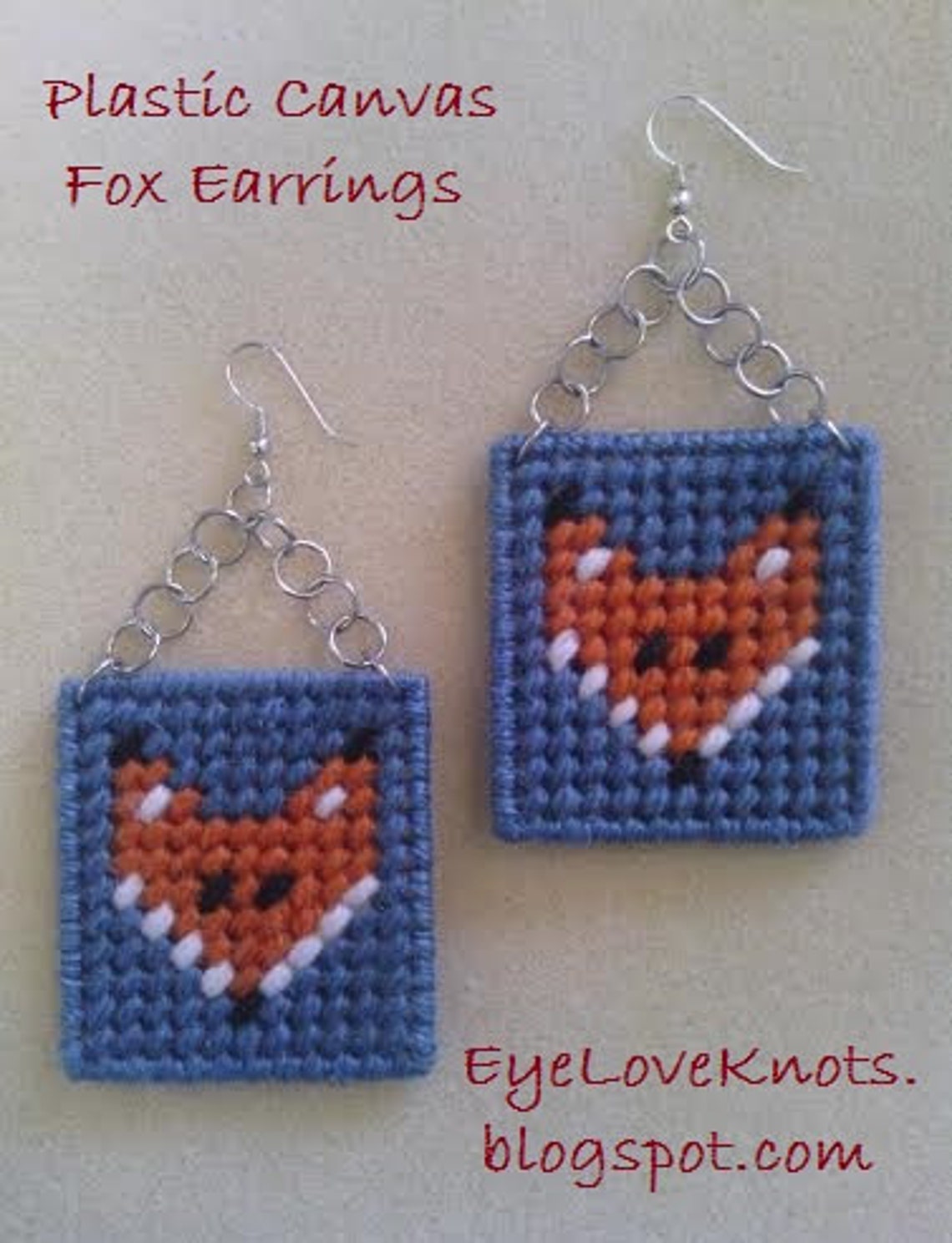 PATTERN for Jewelry DIY & Plastic Canvas Pattern - Plastic Canvas Fox ...