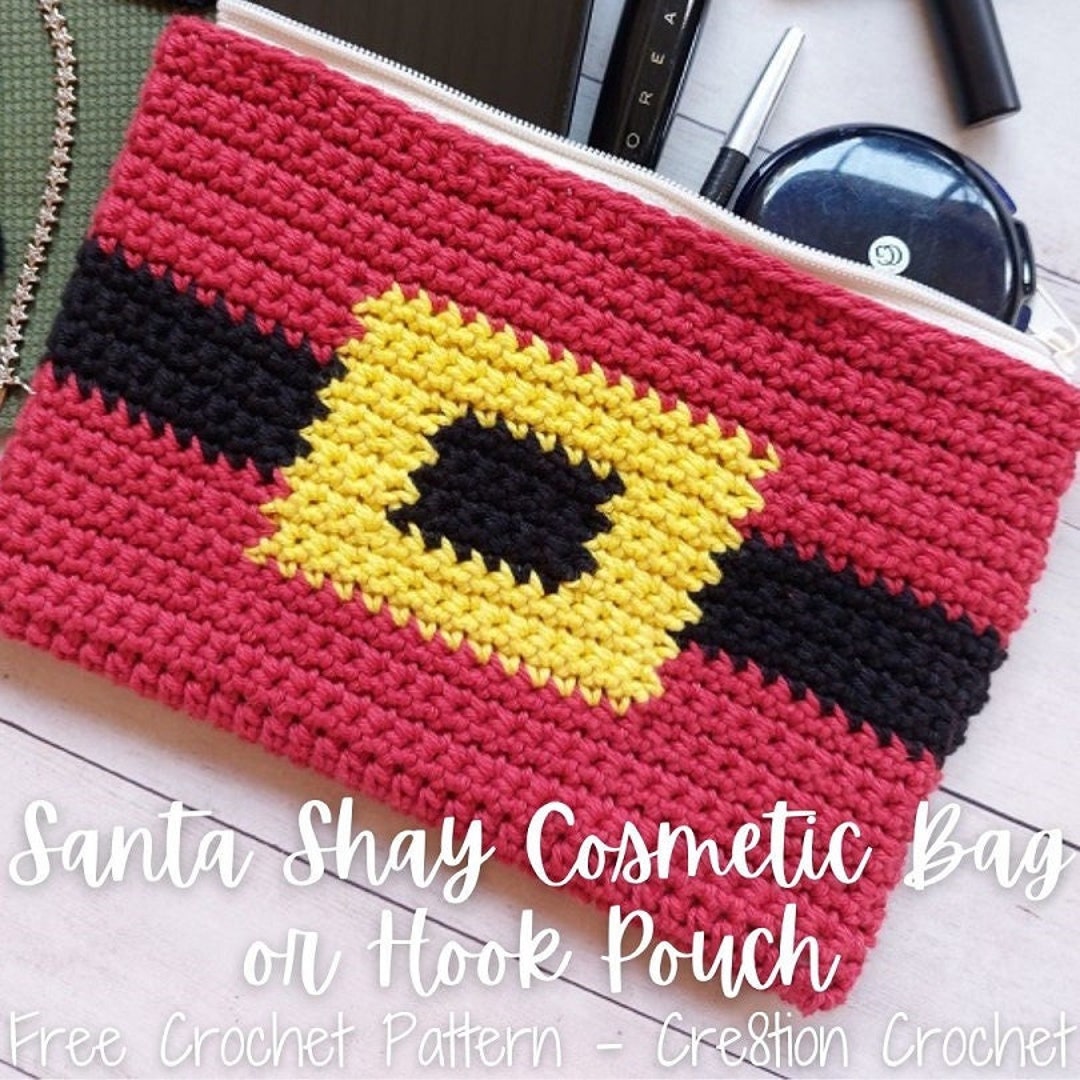 Easy Single Crochet Santa Bag Crochet Pattern, Santa Shay Cosmetic Bag ...
